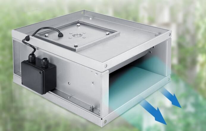 Ventilating Units Rectangular EC Duct Fan Blower With Gakvabused Sheet ...